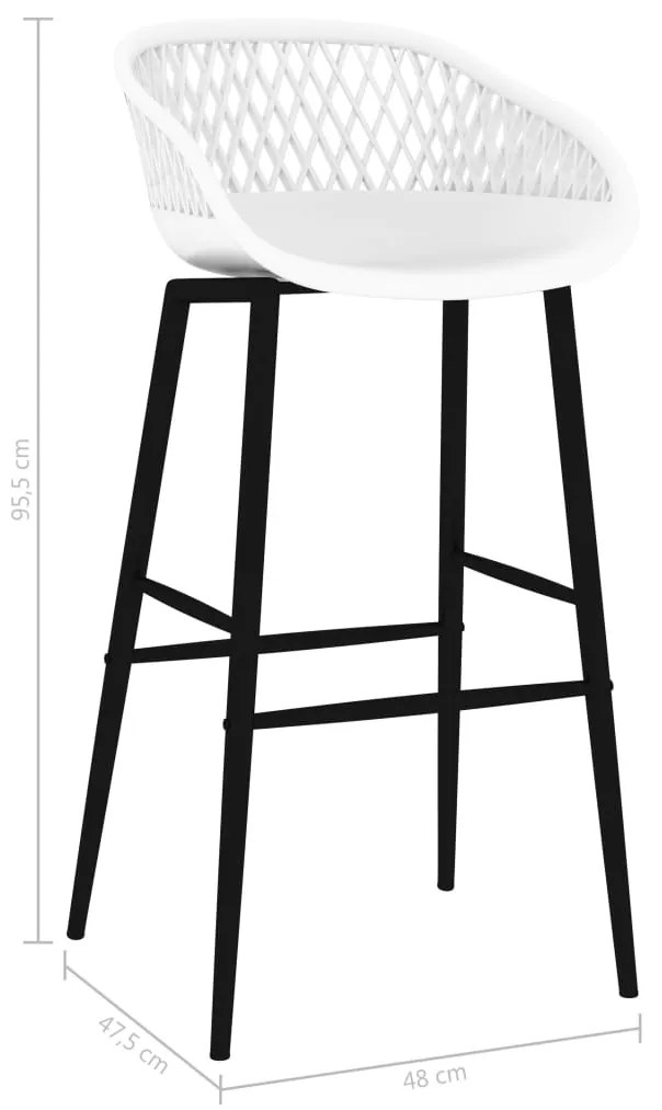 Barové židle Bosler - 2 ks | bílo-černé