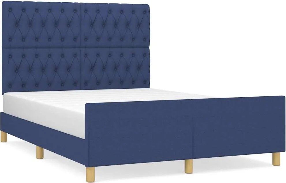 Rám postele bez matrace modrý 140 x 190 cm textil 3125298