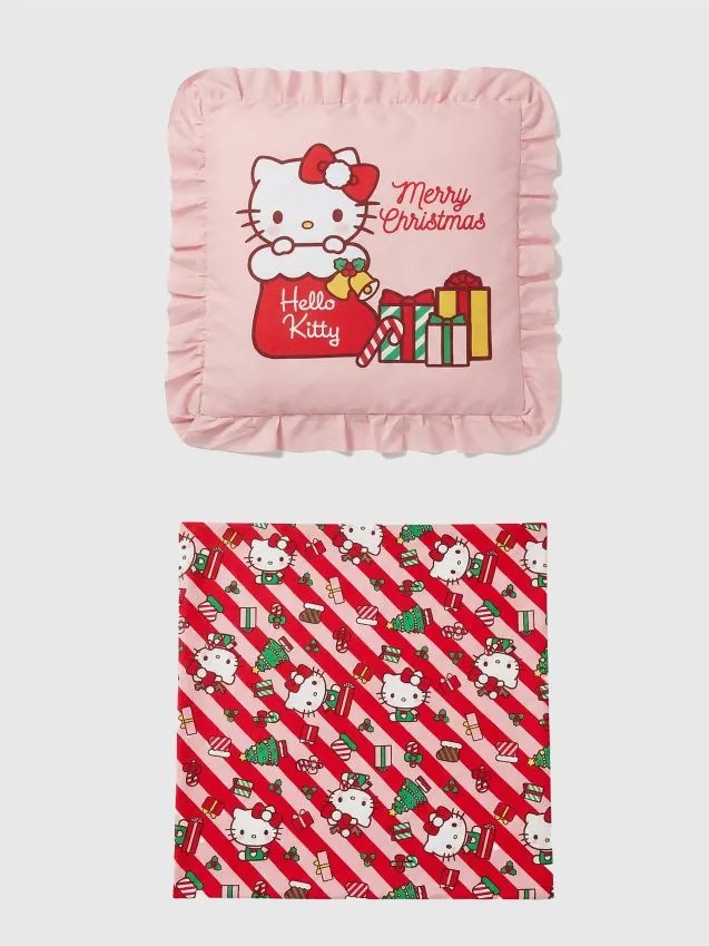 Sinsay - Vánoční dekorativní povlaky na polštář s volánem Hello Kitty 2 pack - červená