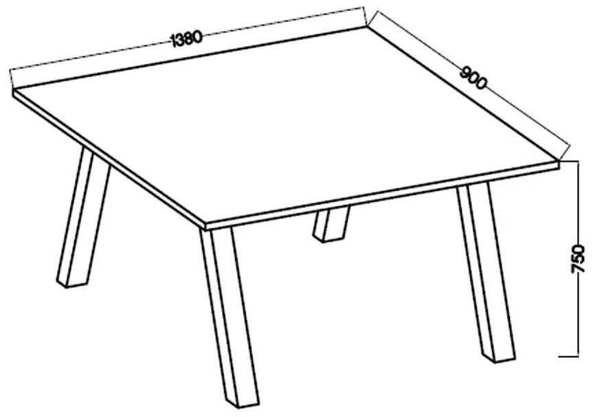 Jídelní stůl KOLINA 138x90 cm černá/artisan