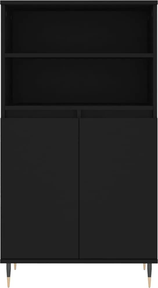 vidaXL Skříň highboard 60 x 36 x 110 cm kompozitní dřevo [831477] Barva: Černá