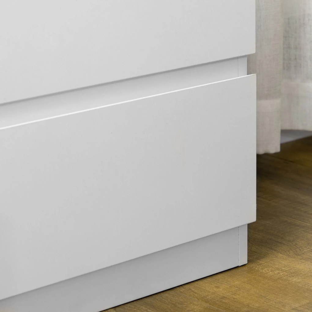 HOMCOM Komoda se 3 zásuvkami - Moderní design s měkkým zavíráním pro ložnici a obývací pokoj - 60 x 38 x 100 cm, bílá