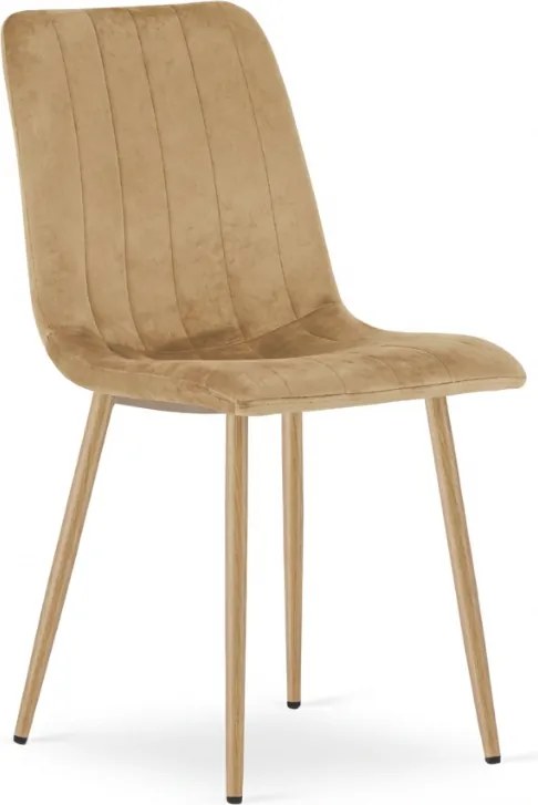 Béžová sametová židle LAVA CAMEL BEIGE