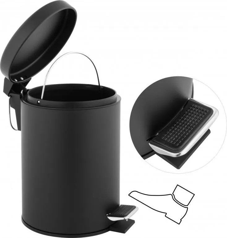 Odpadkový koš do koupelny BALI 3l - černý
