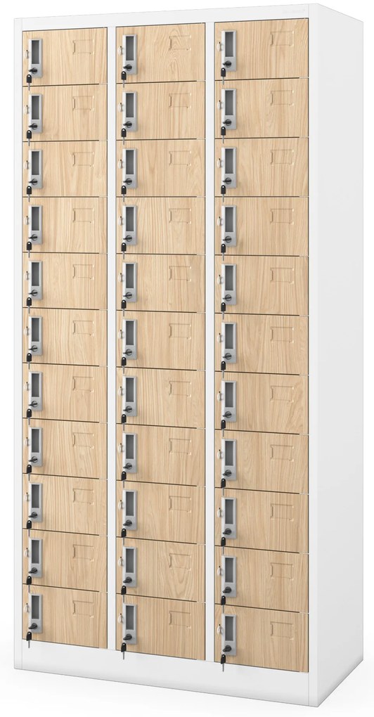 Úložná skříň OLIVER, 900 x 1850 x 450 mm, Eco Design: bílá/sonoma dub