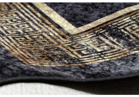 MIRO 51278.809 mycí kobereček Mramor, řecký protiskluz černý / zlatý velikost 200x290 cm | krásné koberce cz