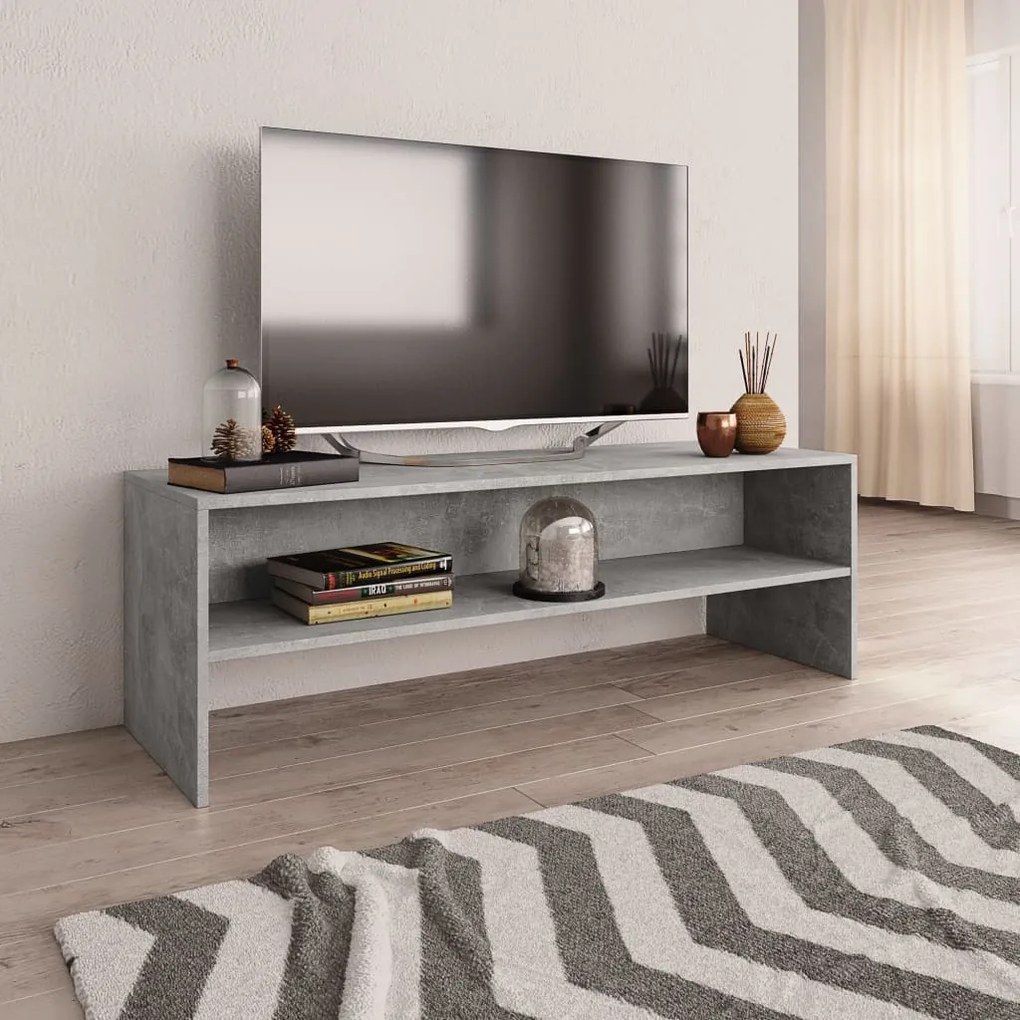 TV stolek šedý 120 x 40 x 40 cm kompozitní dřevo