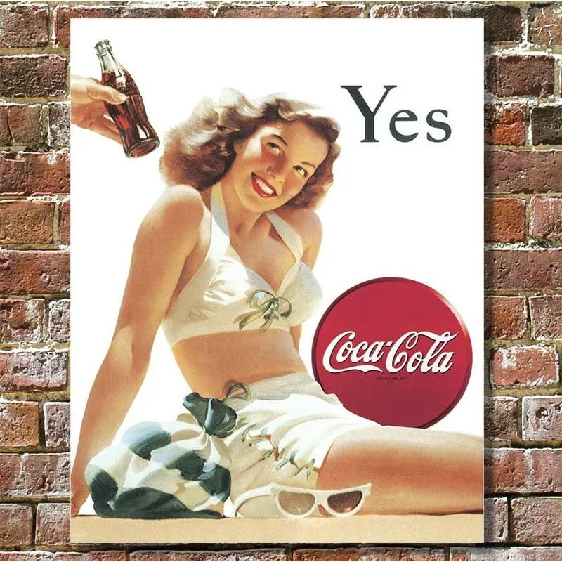 Plechová cedule Coca Cola White bathing suit 32 cm x 40 cm
