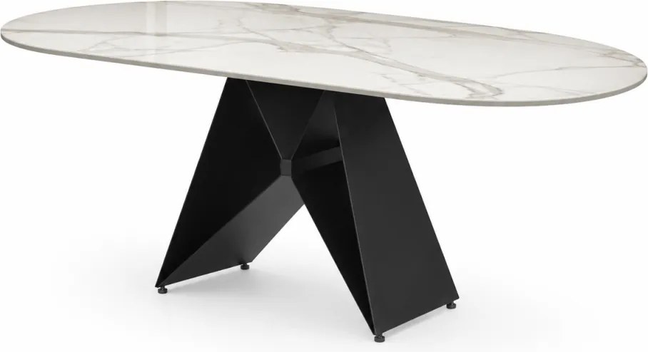 Jídelní stůl CALACATTA IMPERIALE – 201,5 × 90 cm, keramická deska 12 mm