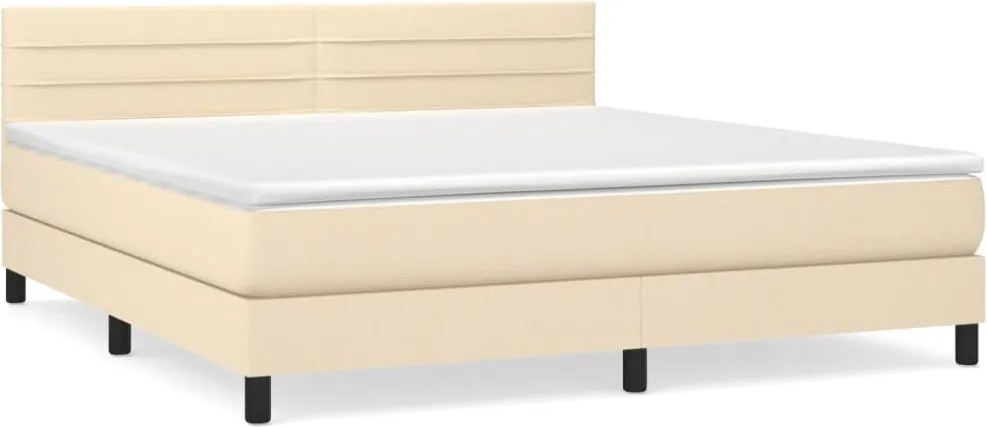 Box spring postel s matrací krémová 180x200 cm textil 3140158