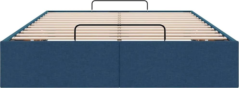 Osmanský rám postele bez matrací modrá 120x190 cm textil 3310867
