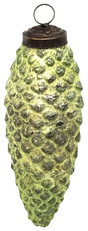 Vánoční cetka zelená, hnědá 5*3*10 cm – 5x3x10 cm