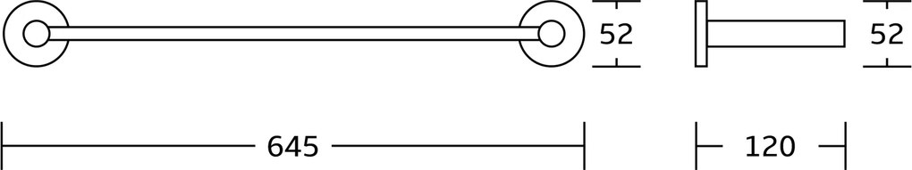Aqualine, SAMBA dvojitý držák ručníků 600mm, chrom, SB111