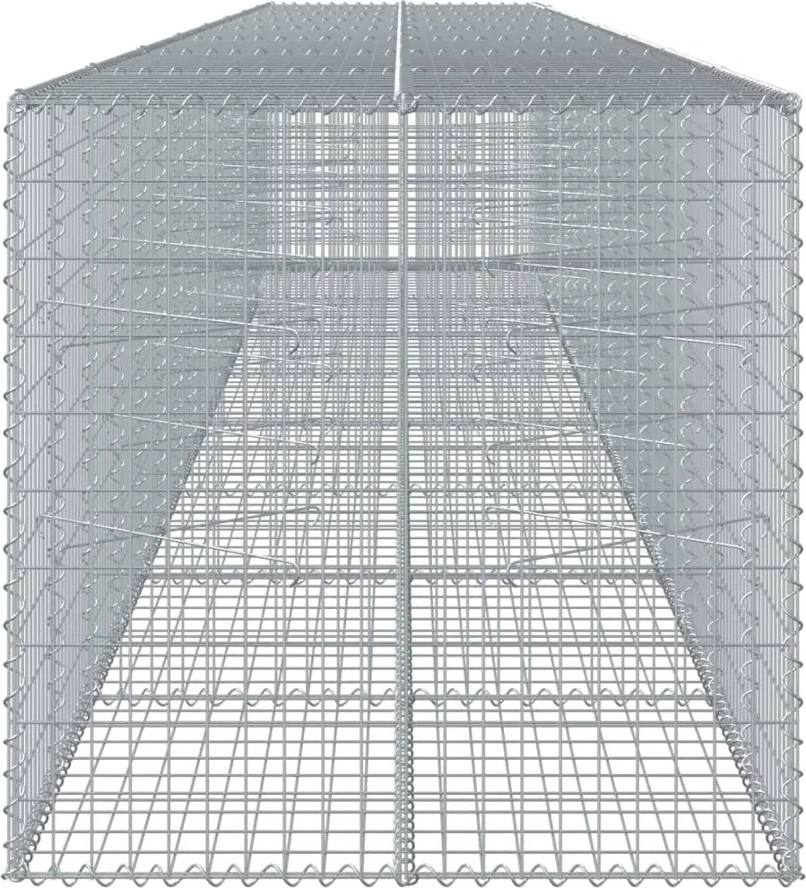 Gabionový koš s víkem 800 x 100 x 100 cm pozinkované železo 3295204