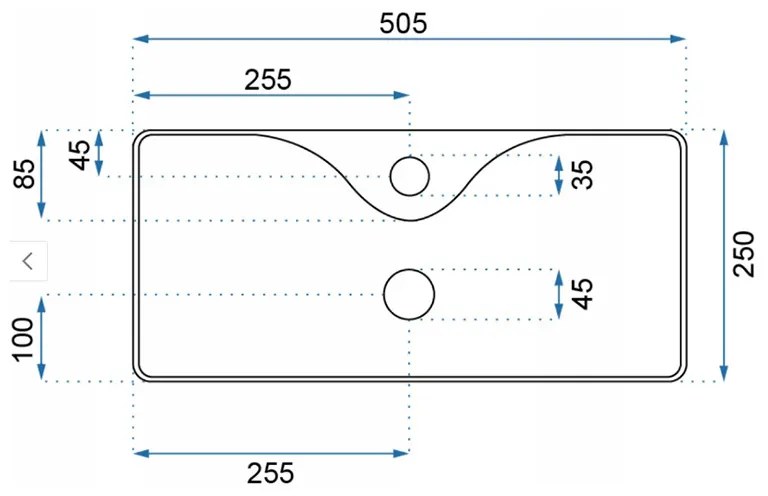 BPS-koupelny Keramické umyvadlo na desku HYD-LA-WH-505 50,5x25 cm, bílé