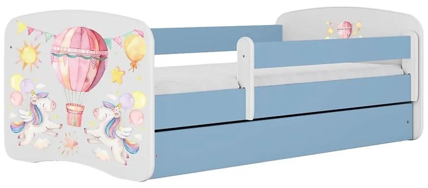 Dětská postel Babydreams+SZ+M modrá 80x180 Balónek