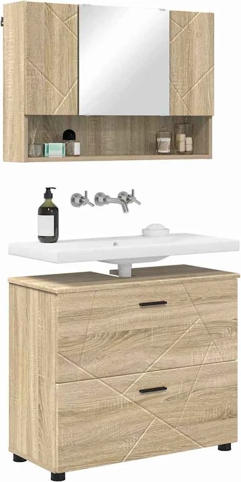 Sada koupelnového nábytku 2 ks Sonoma dub 76,5 x 35 x 64 cm 3393015