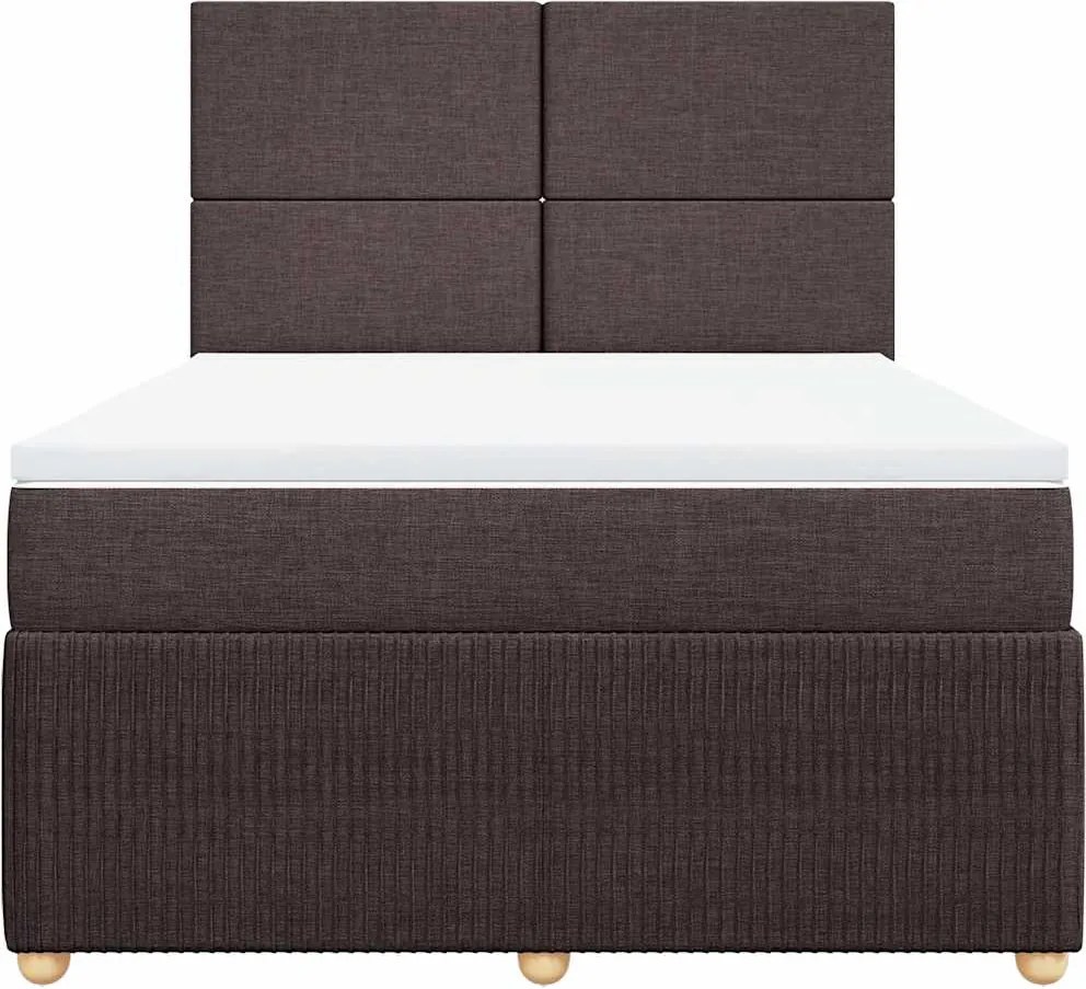 Box spring postel s matrací tmavě hnědá 140x190 cm textil 3294347