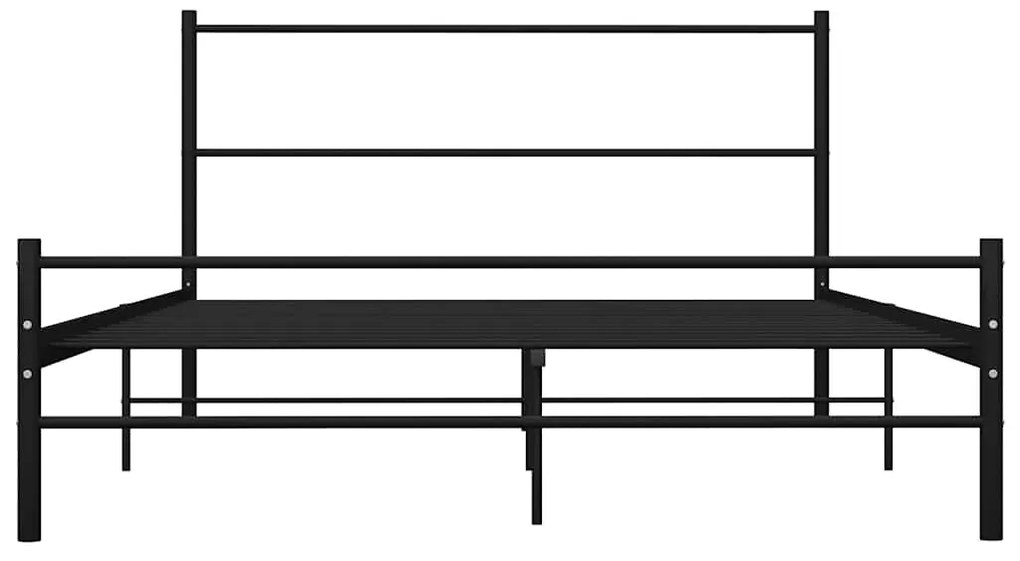 vidaXL Marketos Rám postele s čelem bez matrace černý kovový 140x200 cm