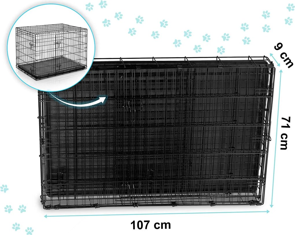 Pethaus Kovová psí klec + pelíšek 107 x 71 x 77 cm PH-202