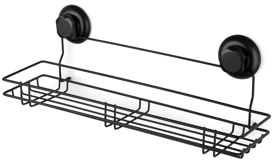 Černá samodržící nástěnná kuchyňská polička Compactor Bestlock Black Kitchen Shelf, 45,5 x 12 cm