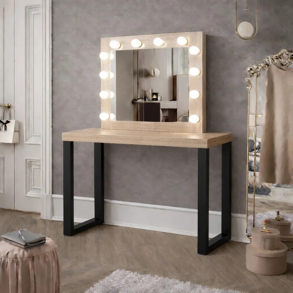 Ral Toaletní stolek s osvětlením GLAMOUR 1 Barva/ dekor: Černá