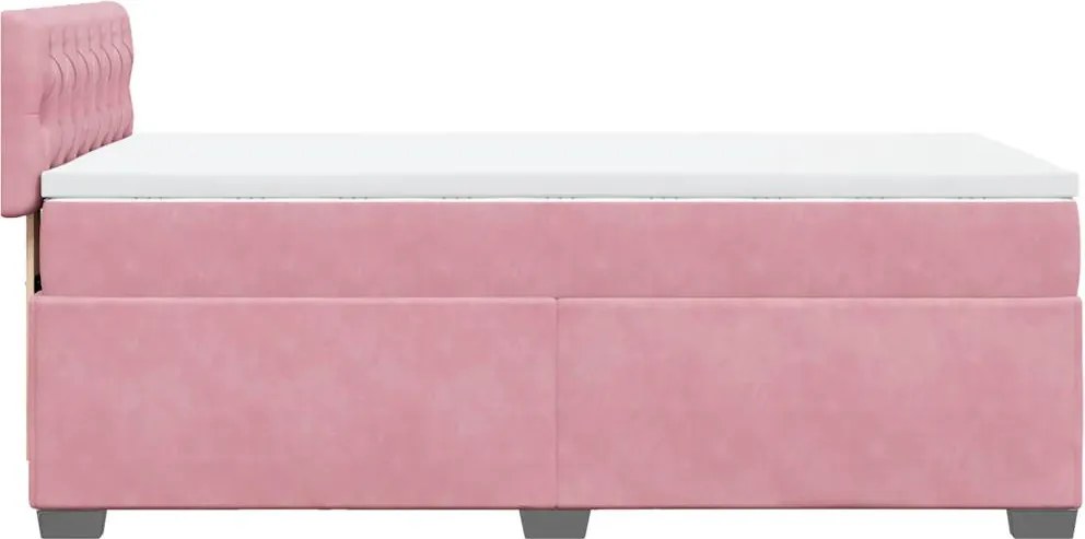 Box spring postel s matrací růžová 80 x 200 cm samet 3288473