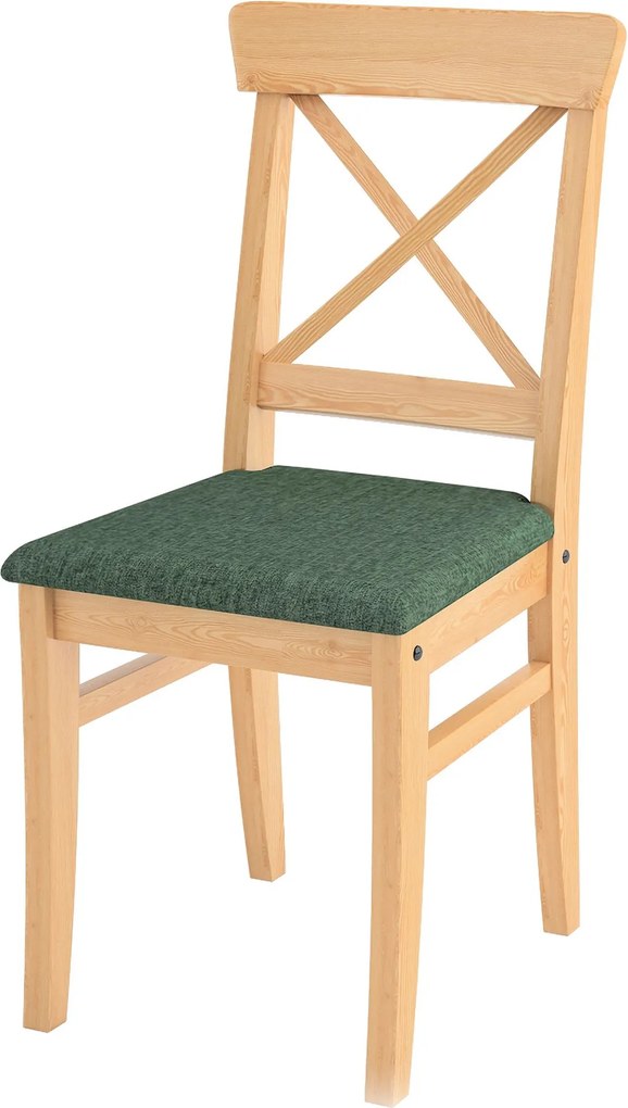 Potah na židli Ingolf s čalouněným sedákem barva zelená látka pletený vzor