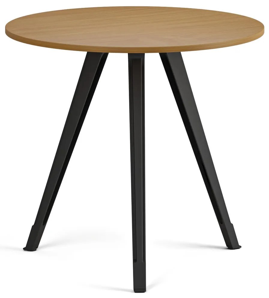 Konferenční stůl PRIMO ZEN, průměr 80 cm, černá podnož, buk