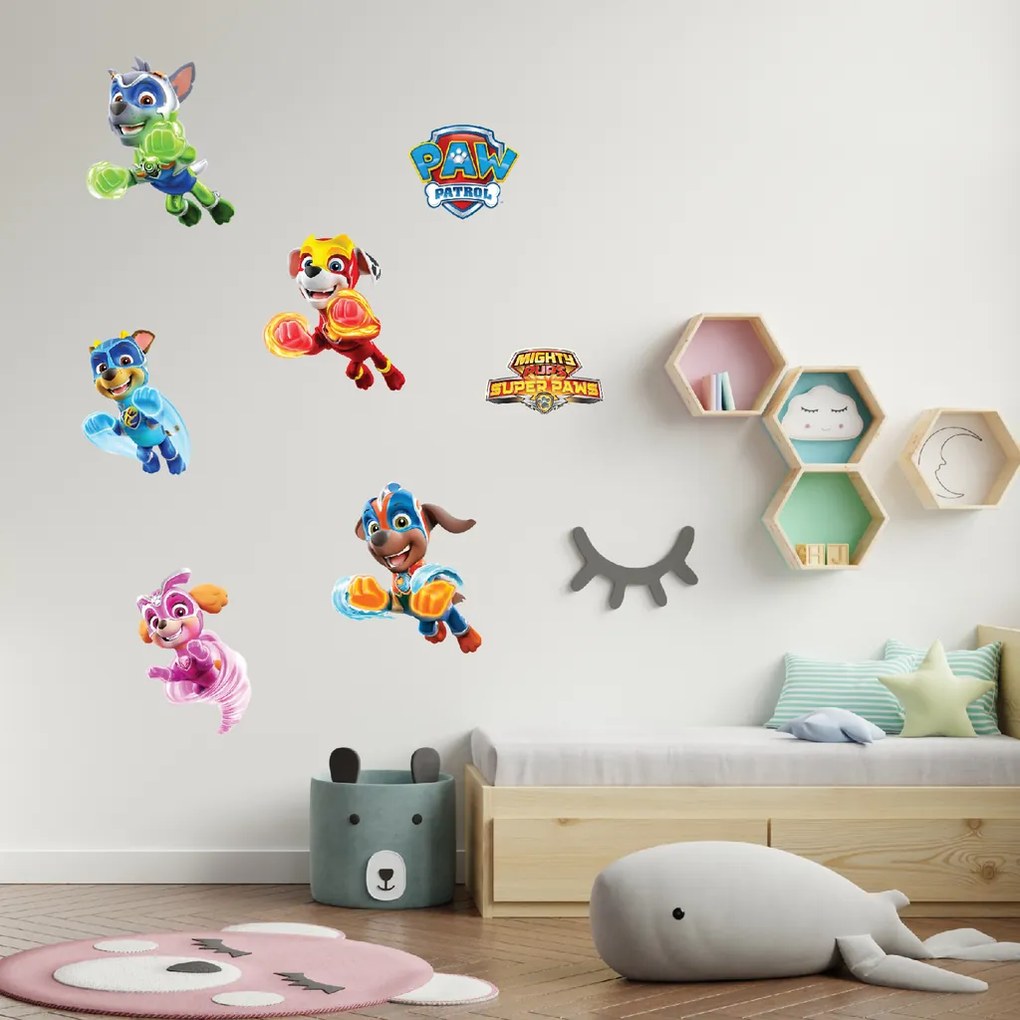 Samolepka na zeď "PAW Patrol - Mighty Pups"