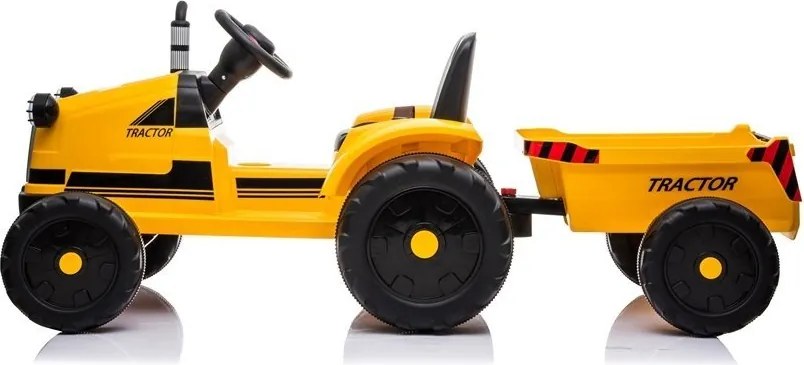 LEAN CARS Bateriový traktor s přívěsem CH9959 žlutý