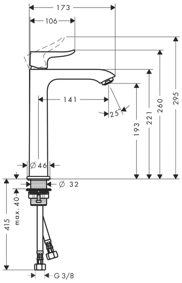 Hansgrohe Metris New, páková umyvadlová baterie 200, chromová, 31185000