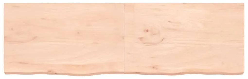 Nástěnná police 200x60x(2-6) cm neošetřené masivní dubové dřevo