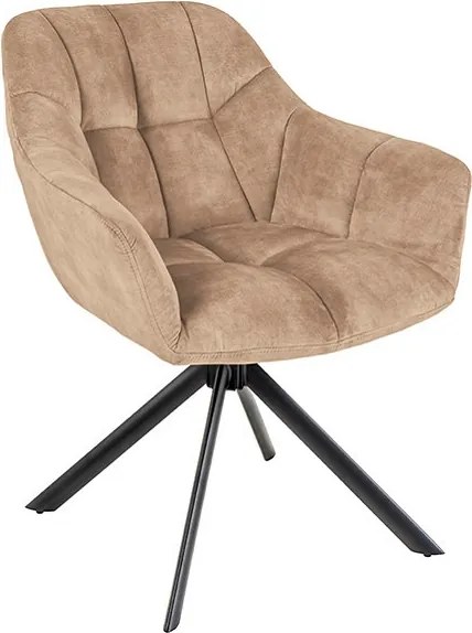 Designová otočná židle Vallerina šedo-hnědý samet