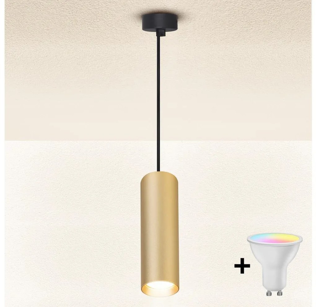 Brilagi - LED Stmívatelný lustr na lanku SELE 1xGU10/6,5W/230V černá/zlatá BG1385+AI0414