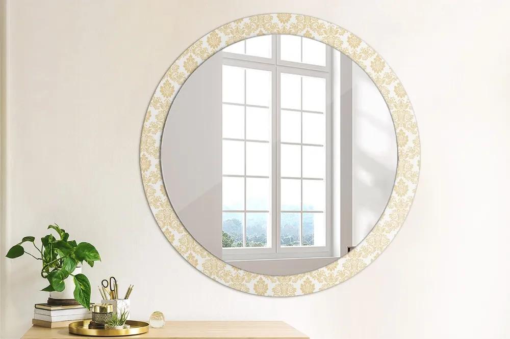 Kulaté dekorativní zrcadlo Baroque damask fi 90 cm