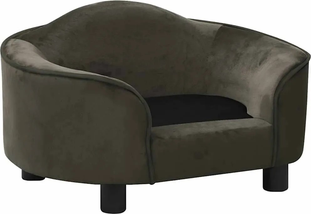 Pohovka pro psy tmavě šedá 67 x 47 x 36 cm plyš 171087