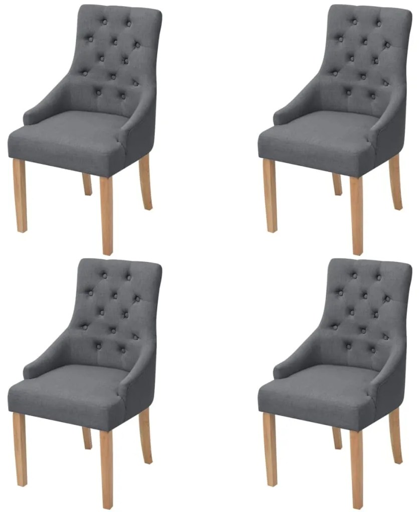 Jídelní židle 4 ks tmavě šedé textil - Default Title