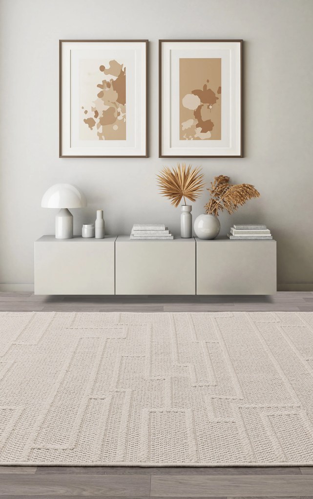 Tribeca Design Kusový koberec Sides Track Ivory Rozměry: 120x170 cm