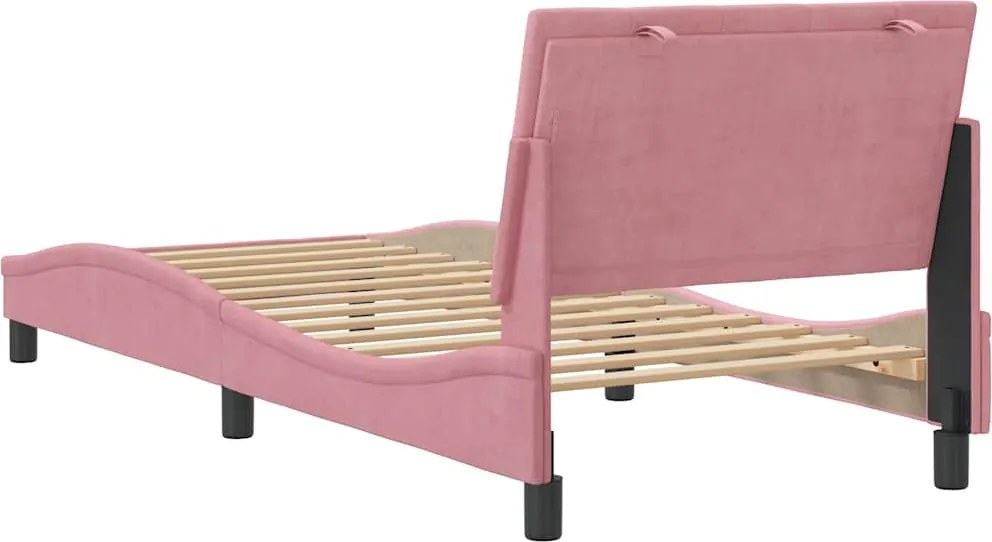 Rám postele bez matrace Hanko růžový 90x190 cm samet 3207824