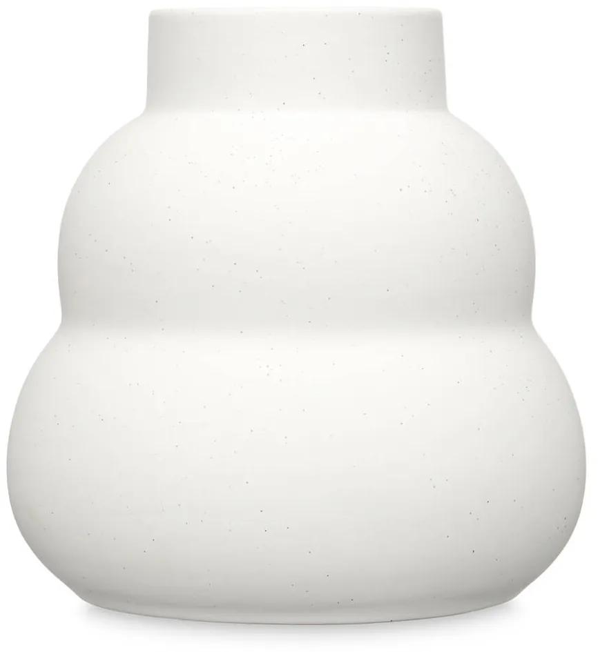 Keramická bílá váza WIDE, tvar bubliny,