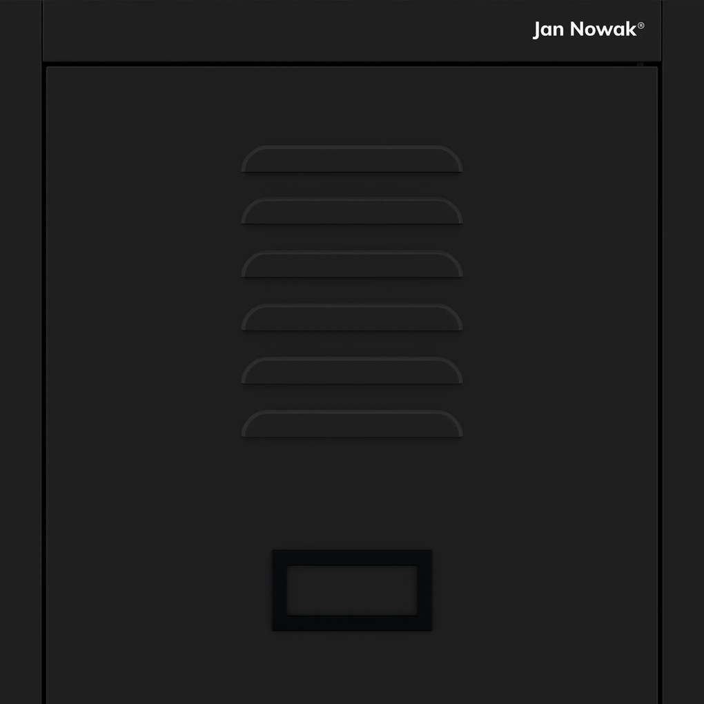 Dvoukomorová šatní skříň pro zaměstnance černá, 400x1800x500 mm: KACPER 1 Plus