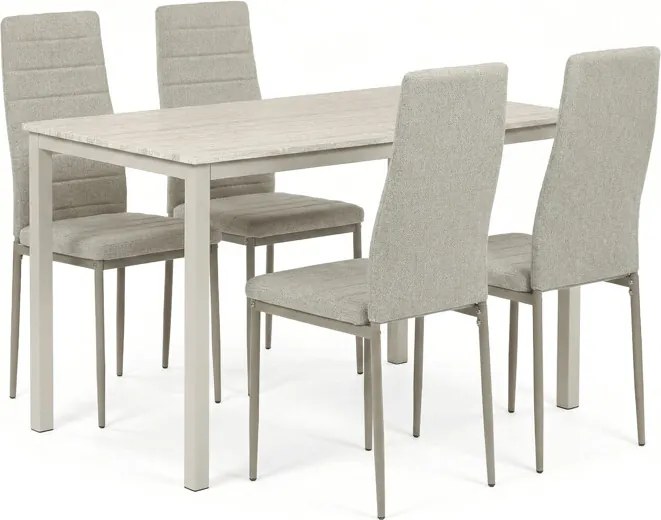 Jídelní set ASE s 4 židlemi – dekor travertin Autronic