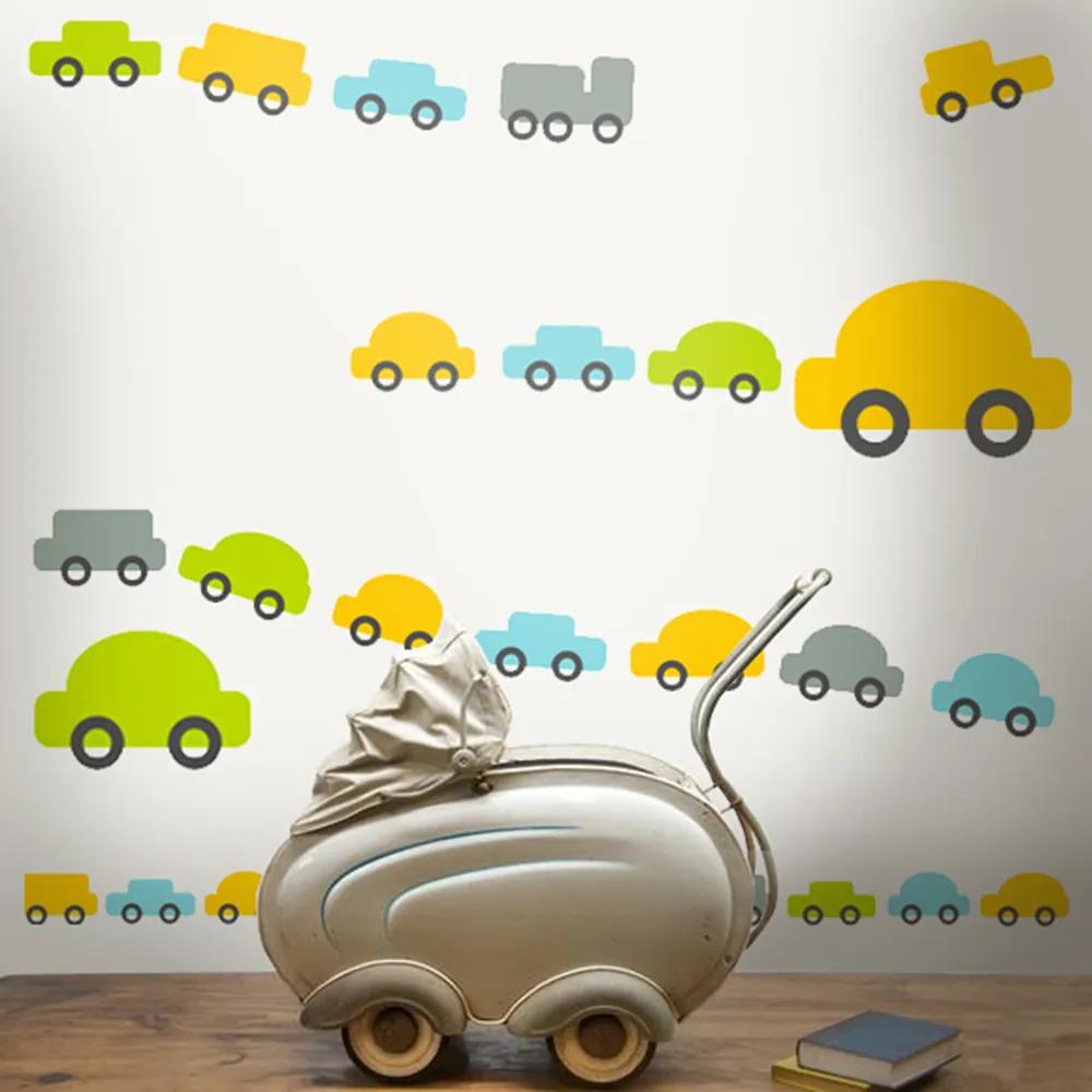 wall1 dětská obrazová tapeta autíčka 02 Velikost: 420 × 270 cm