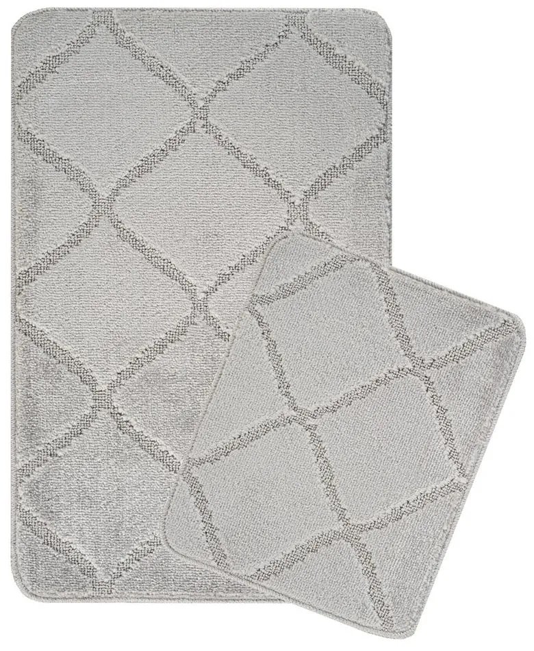 Světle šedé koupelnové předložky v sadě 2 ks 50x80 cm Cizgili – Foutastic