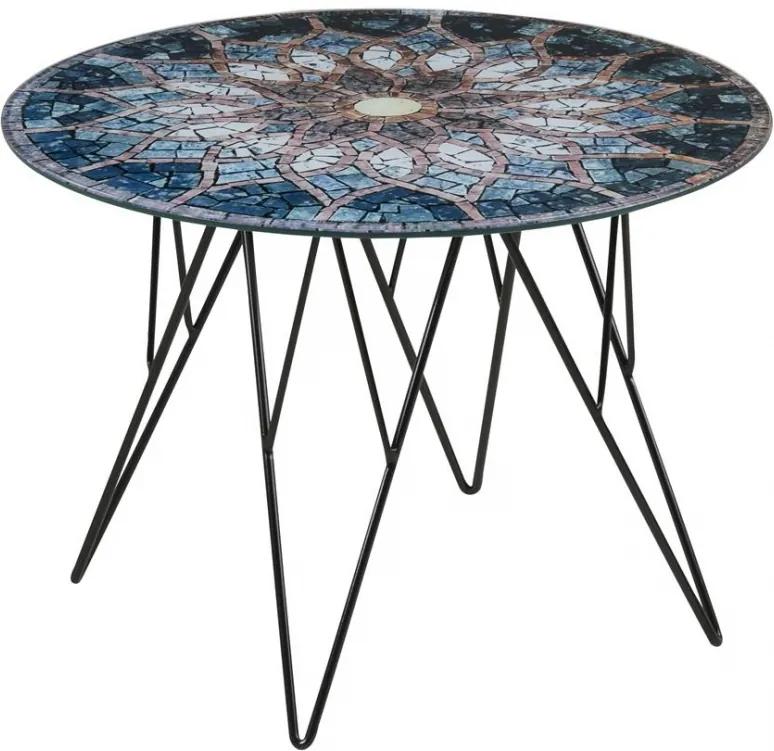 Konferenční stolek Stark 55 cm, sklo, potisk