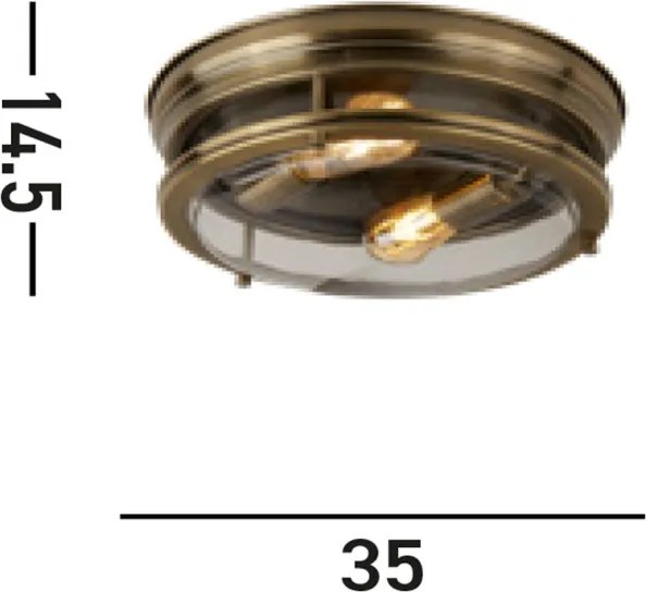 Searchlight 5182AB Stropní koupelnové svítidlo GLASGOW patina