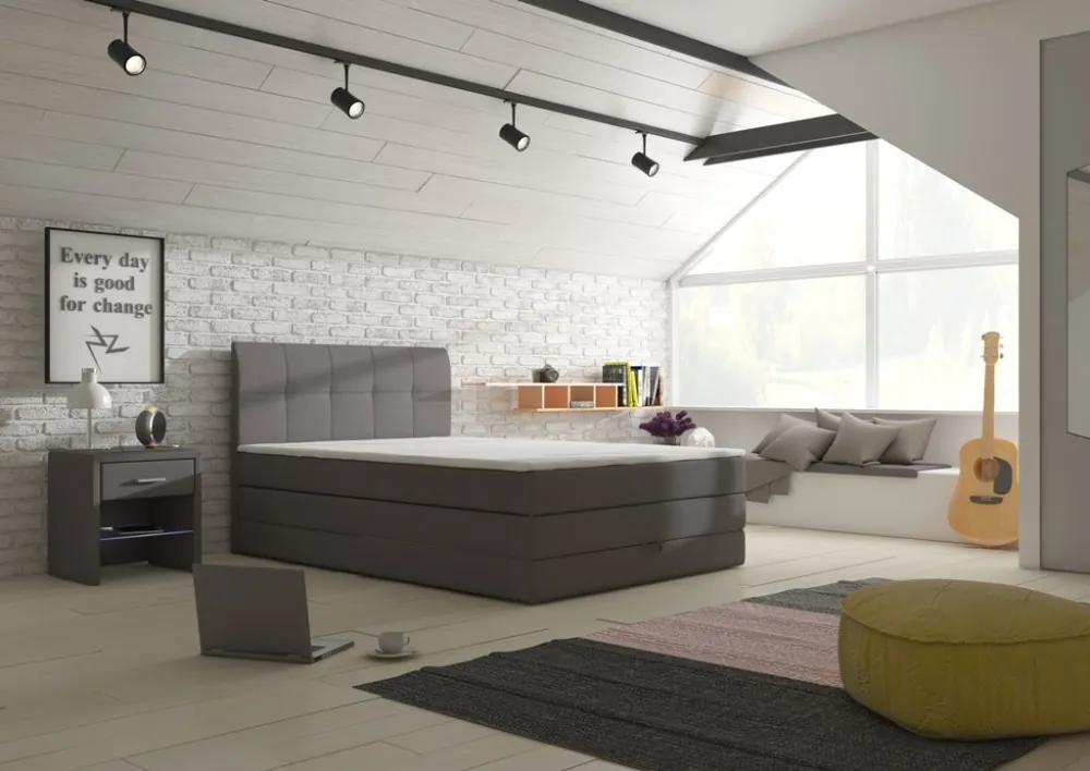 Granada postel boxspring 140x200 výběr barev - s úložným prostorem