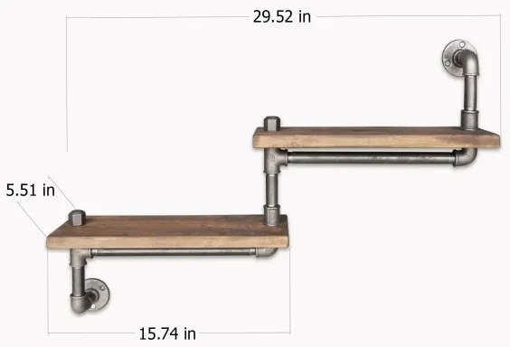 Nástěnná police BORURAF 35x75 cm smrk