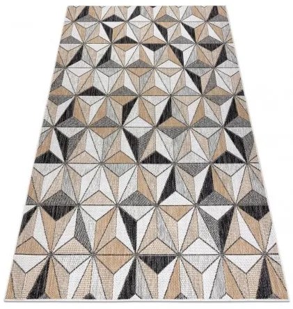 koberec SISAL COOPER Mozaika, Trojúhelníky 22222 ecru / černý velikost 180x270 cm | krásné koberce cz